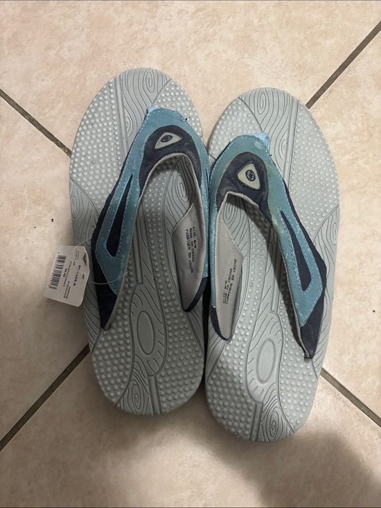 Shorts | Light Blue And Navy Flip Flop Sandals | Poshmark